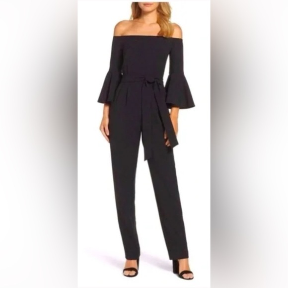 Eliza J | Pants & Jumpsuits | Eliza J Off The Shoulder Bell Sleeve ...